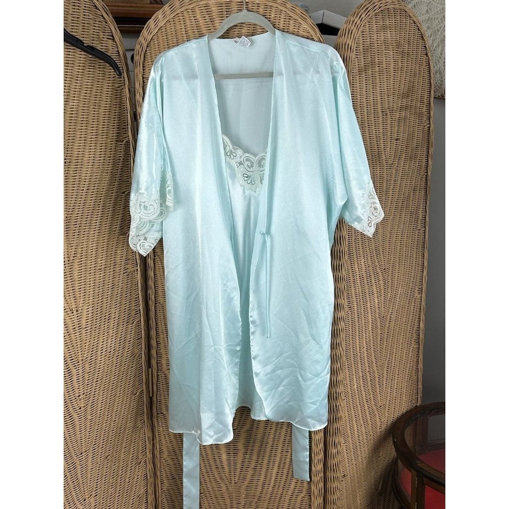 Laura Adams Vintage Lingerie Nighty And Robe Medium L… - Gem